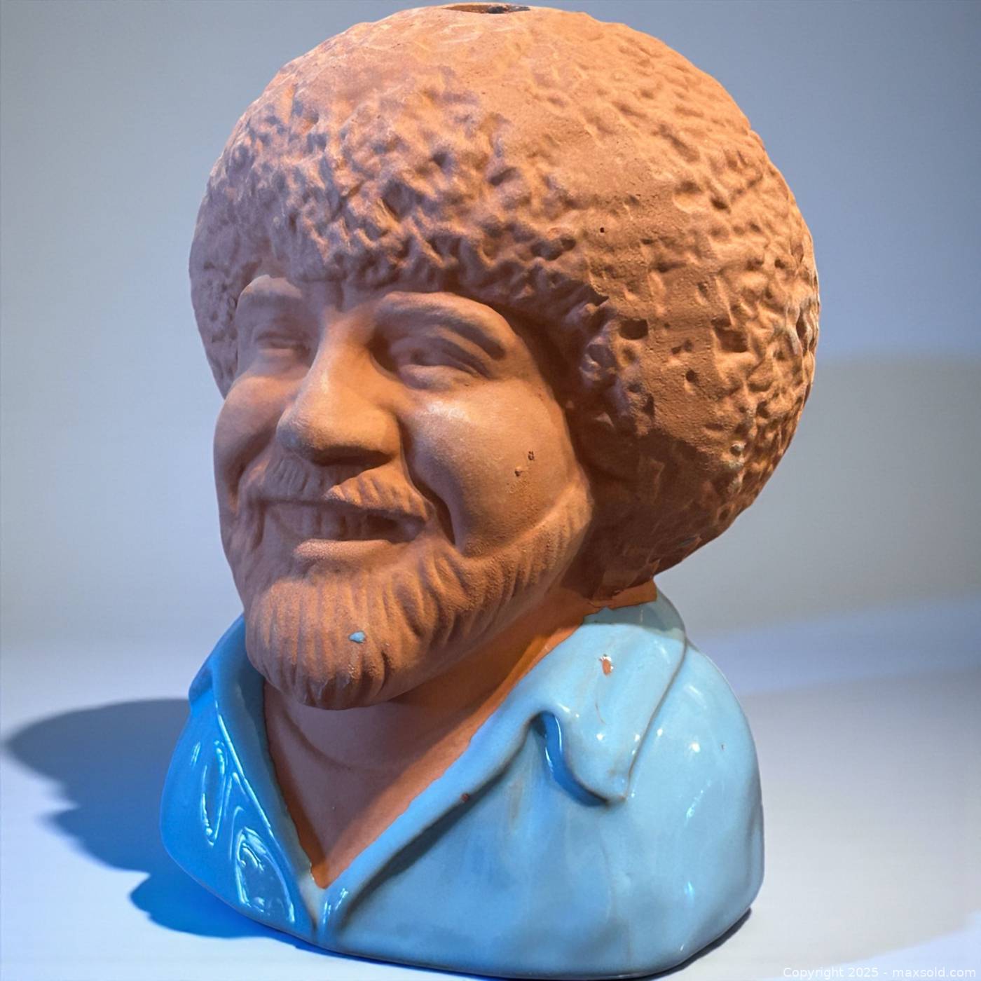 Bob Ross Chia Pet terracotta planter | Maxsold