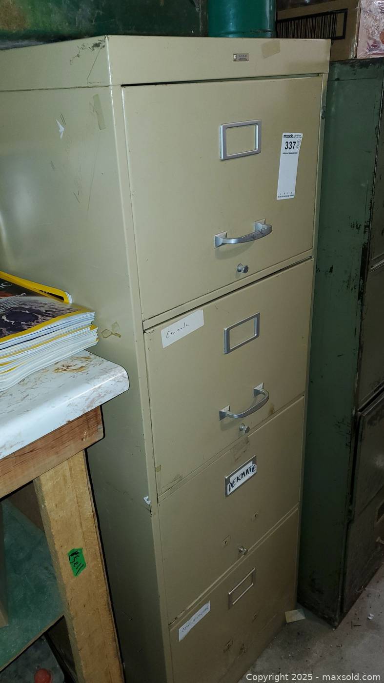 Cole (Litton) 4-drawer vertical steel filing cabinet | Maxsold