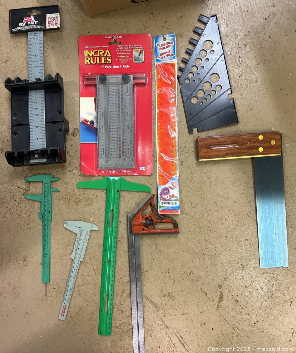 Assorted measuring and layout tools | Maxsold
