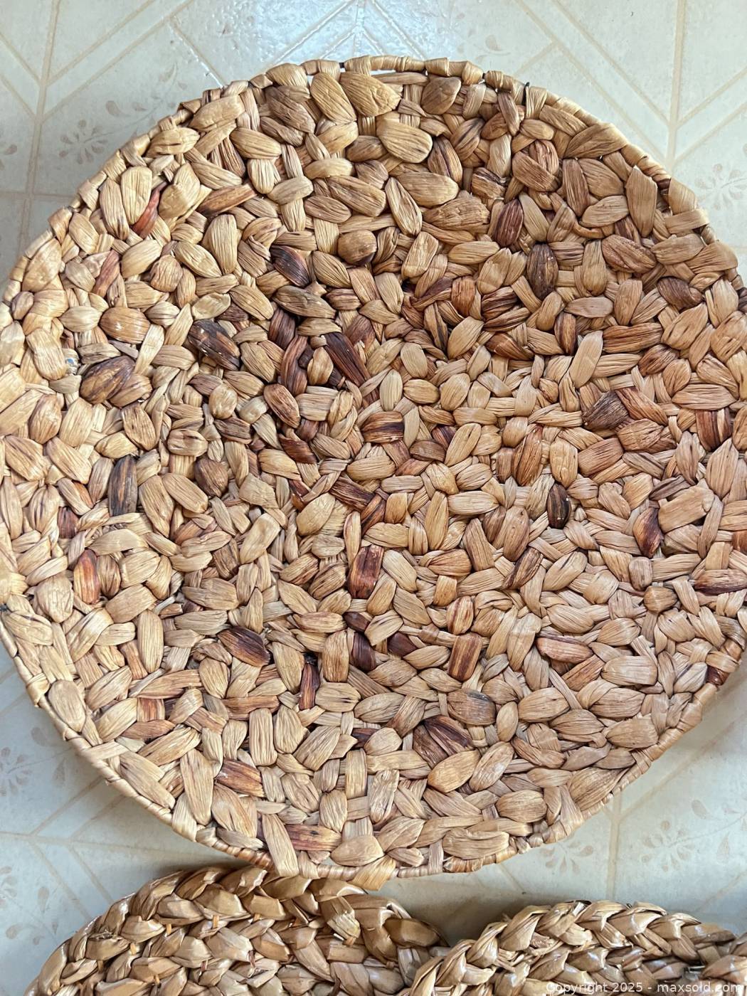 Woven Water Hyacinth Placemats Bowl Box | Maxsold