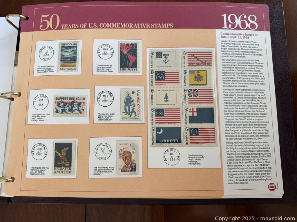 50 Years of U.S. Commemorative Stamps Album | Maxsold