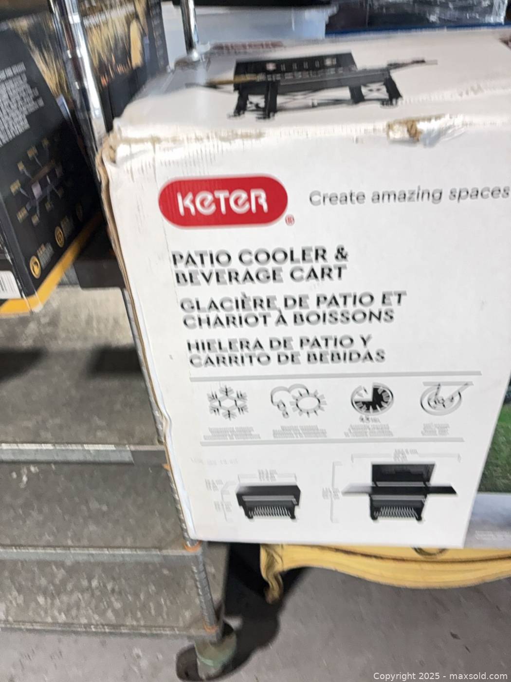 Keter patio cooler & beverage cart new in box | Maxsold