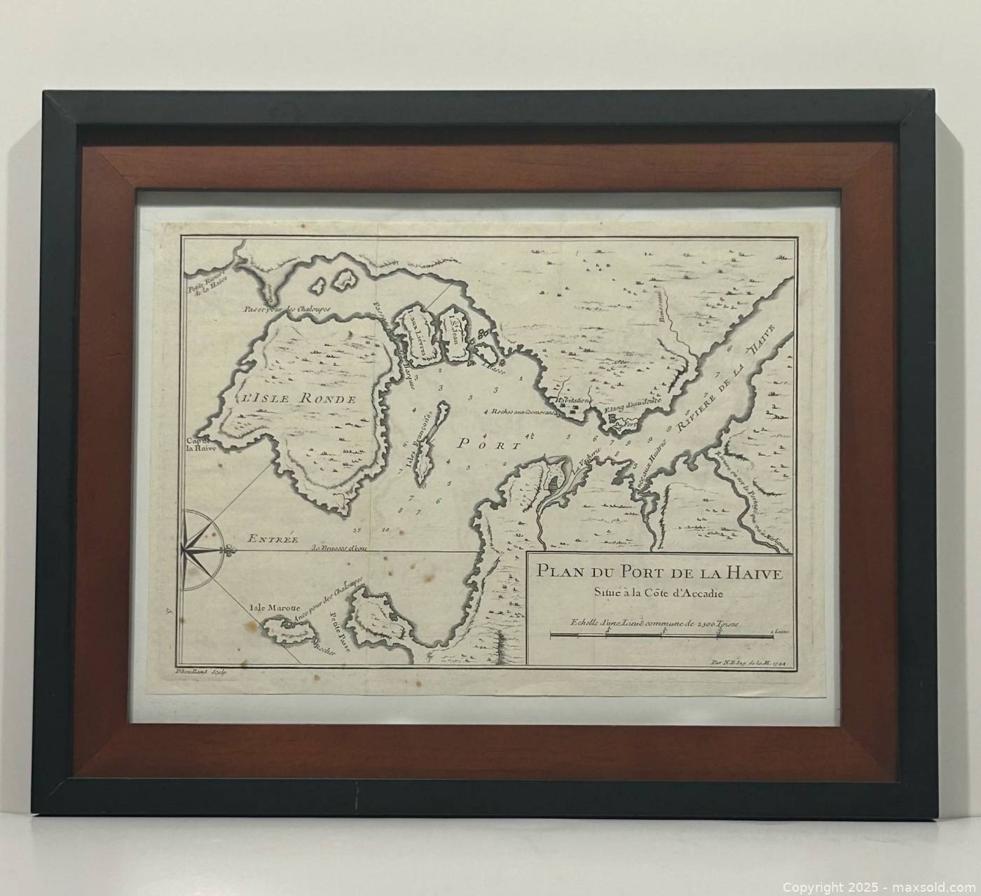 Framed Map Plan du Port de la Haive | Maxsold