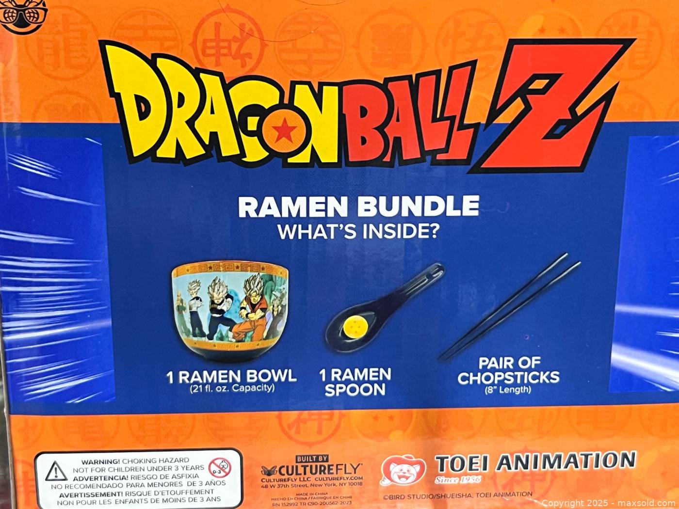 Dragon Ball Z ramen bundle, 3 sealed energy drink cans, Ramune bottle ...
