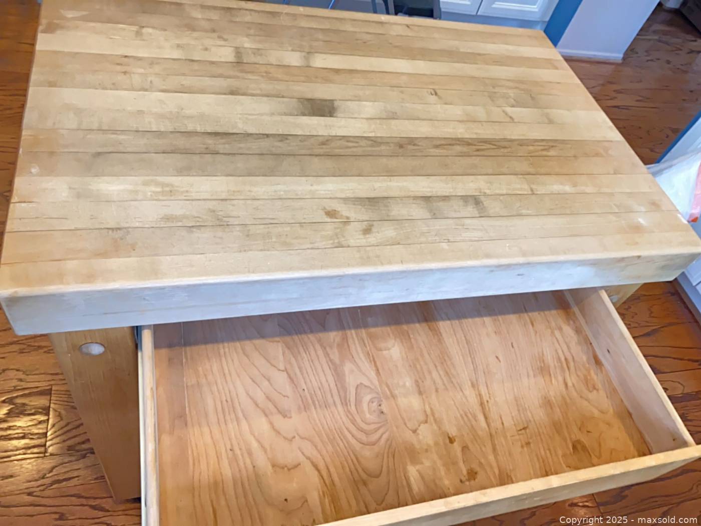 Butcher Block Rolling Island | Maxsold