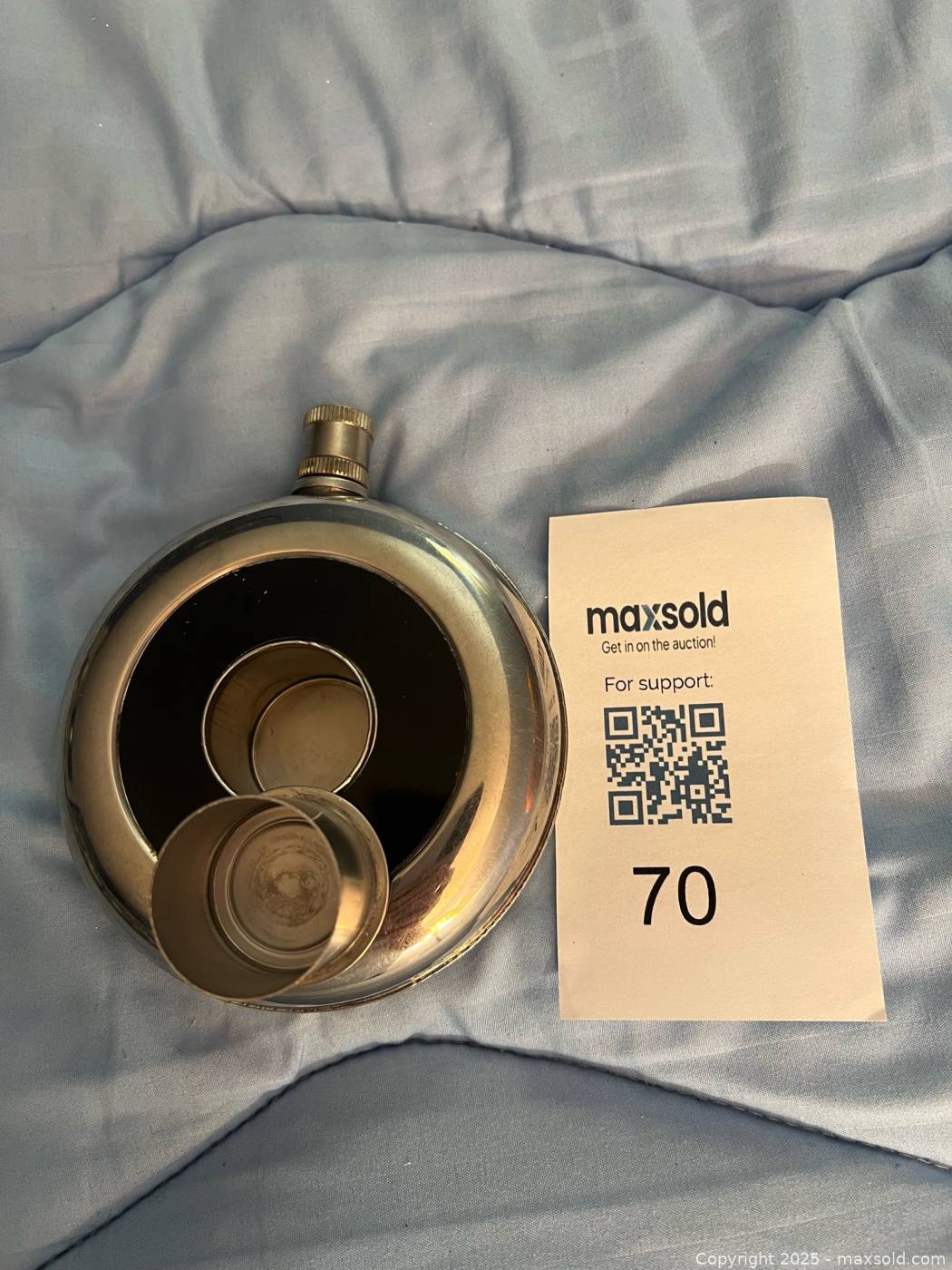 Vintage Dalvey stainless hip flask with telescopic cup | Maxsold
