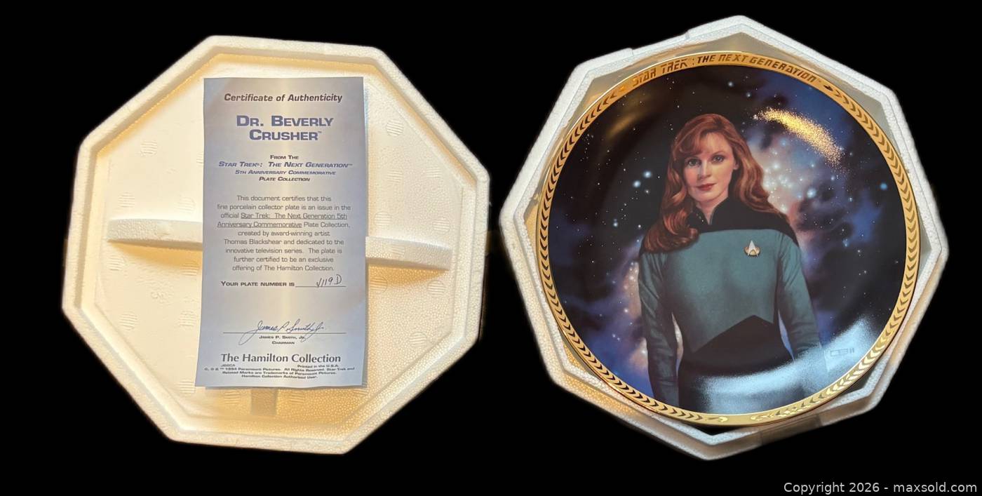 1994 Hamilton Star Trek Dr. Crusher Plate | Maxsold