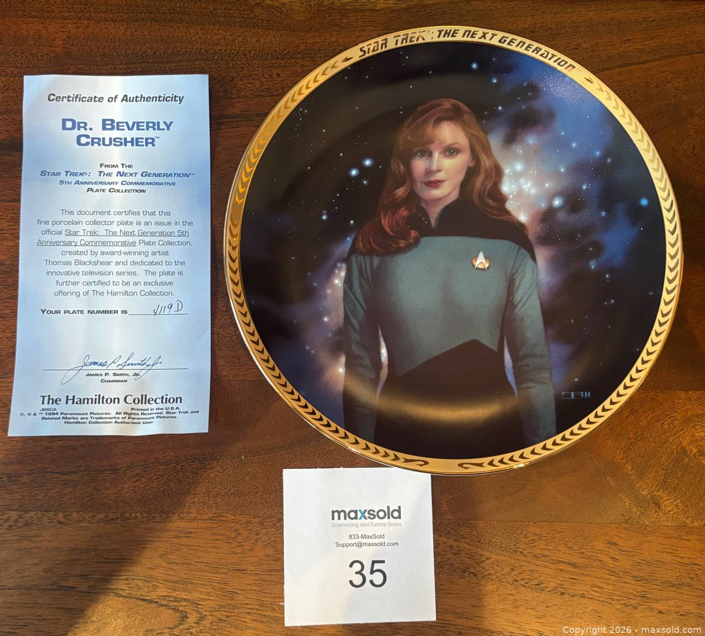 1994 Hamilton Star Trek Dr. Crusher Plate | Maxsold
