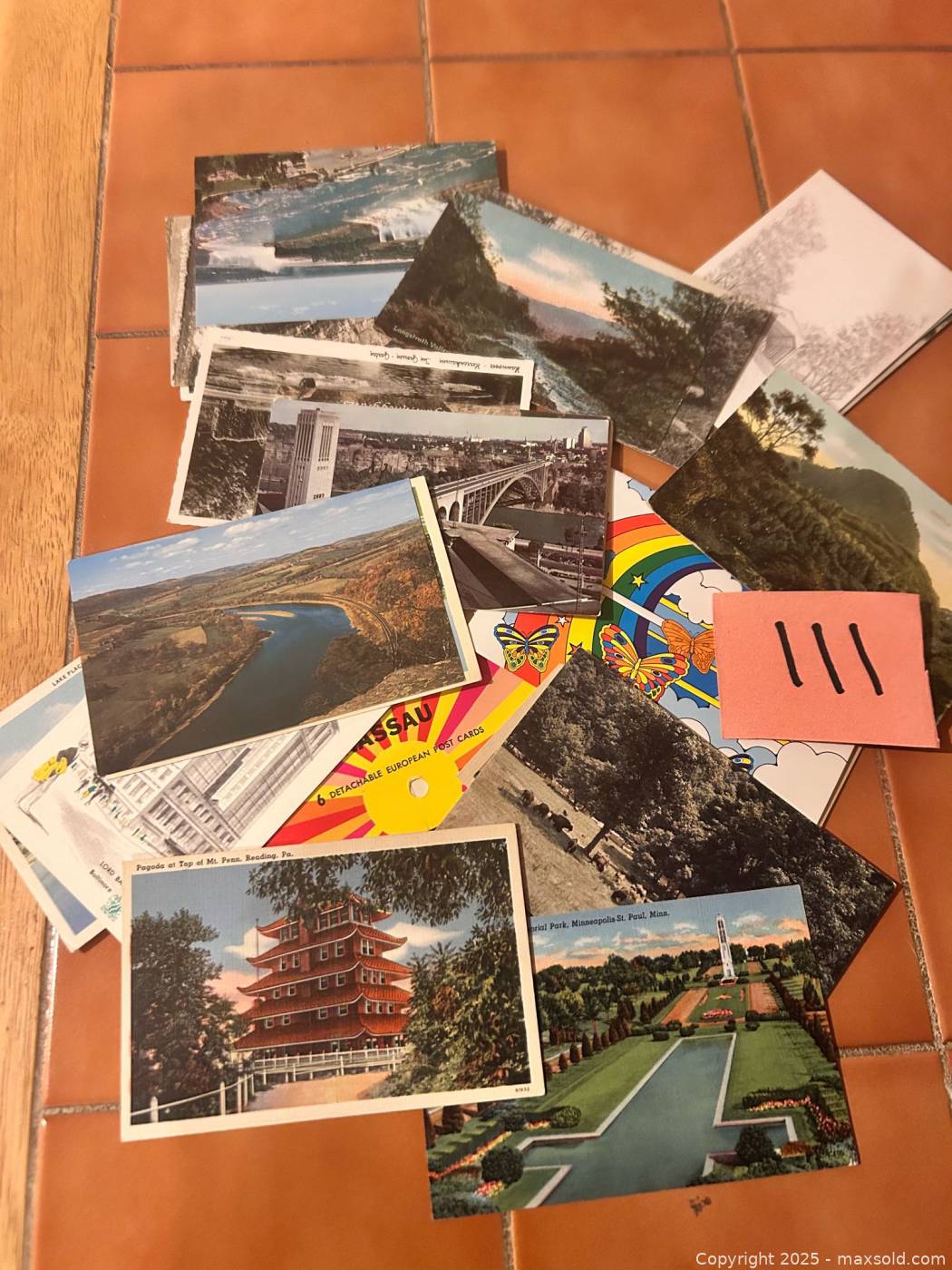 assorted vintage travel postcards | Maxsold