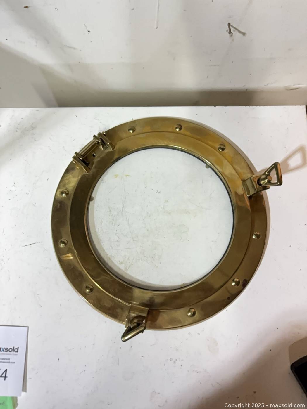 Polished brass ship porthole window 11.5" | Maxsold