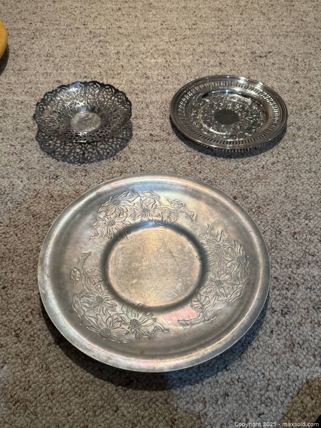 Viking Plate silver-plated trays and bowl, 3 pcs | Maxsold