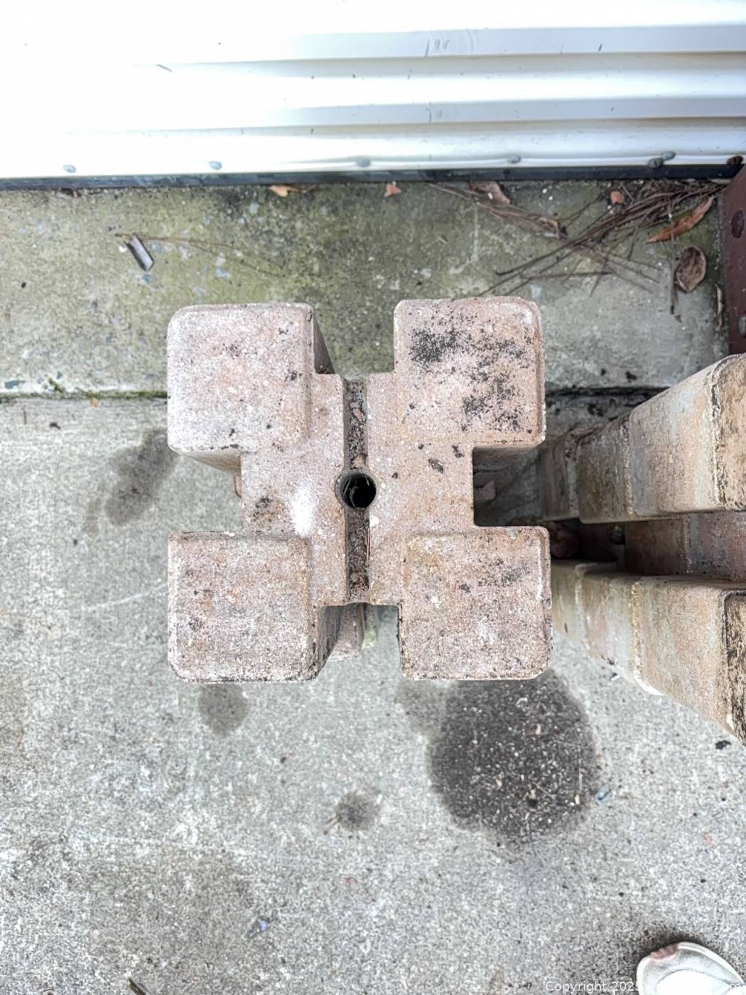8 concrete deck pier blocks with center holes | Maxsold