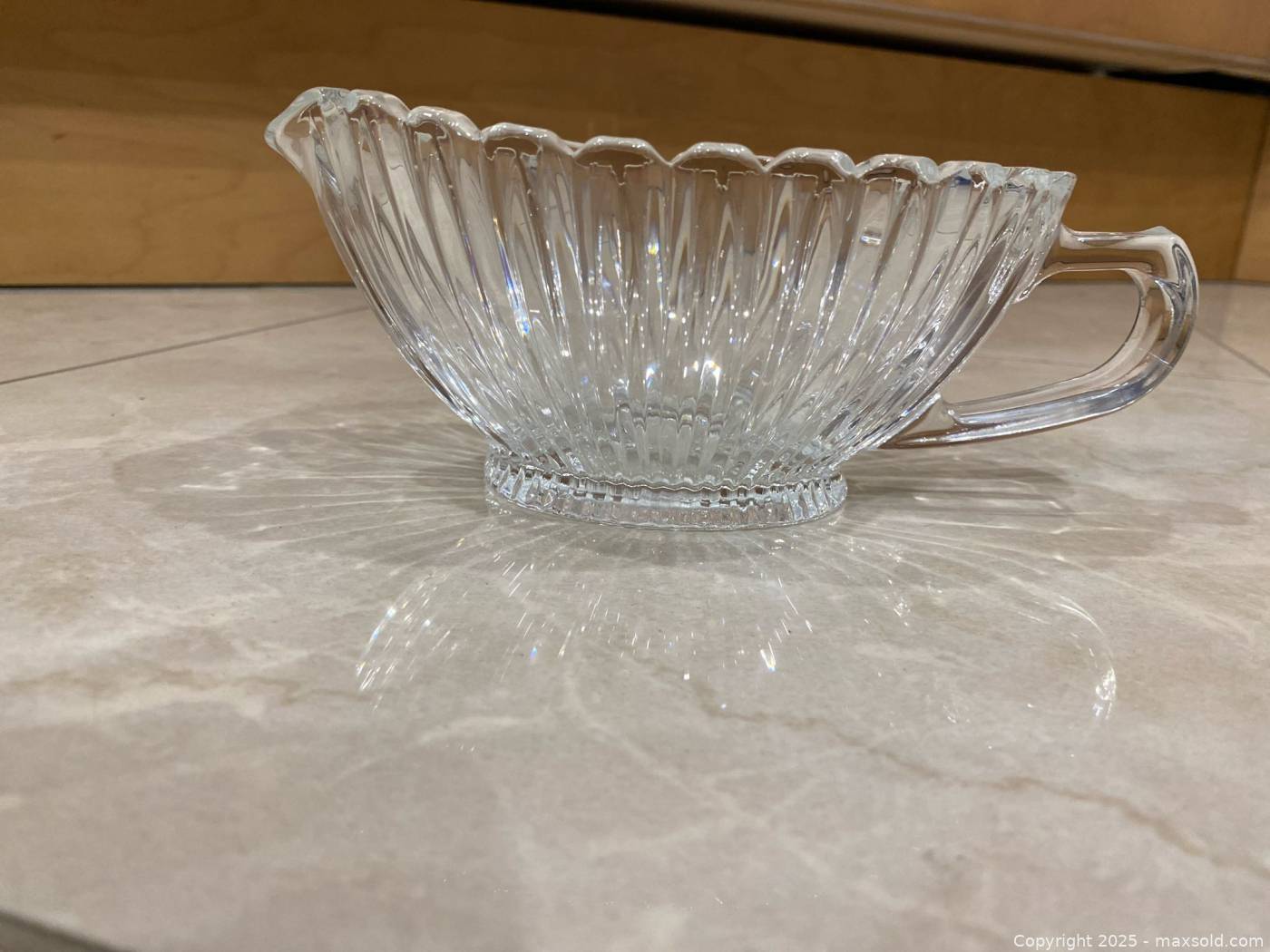 Clear Pressed Glass Gravy Boat with Underplate | Maxsold