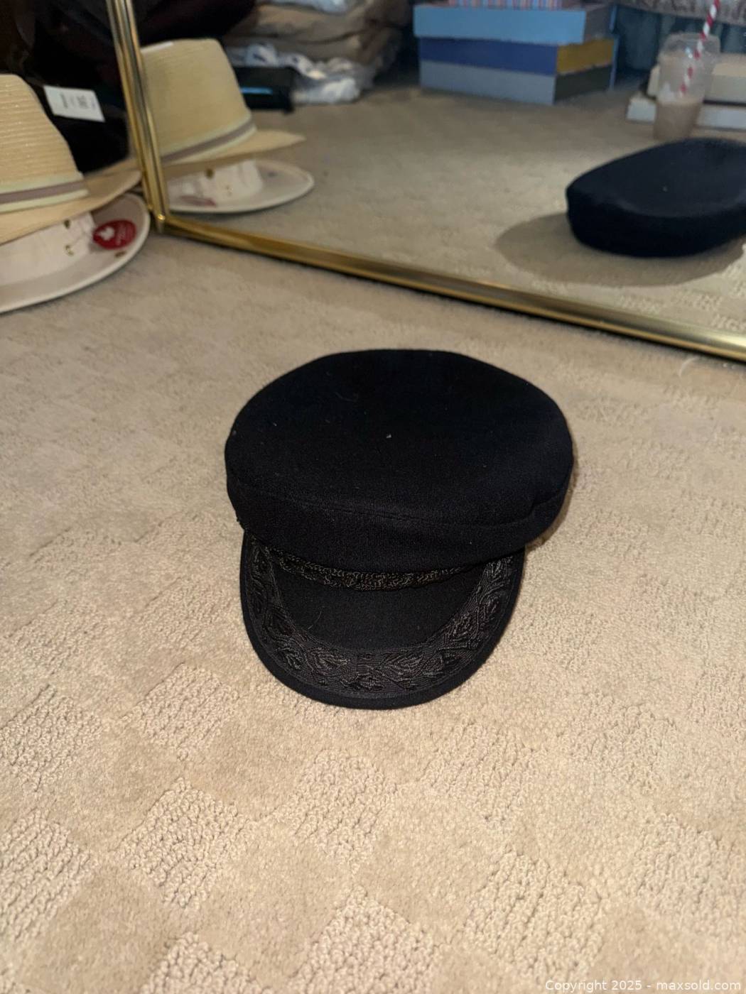Black Wool Greek Fisherman Cap, Size 62 | Maxsold