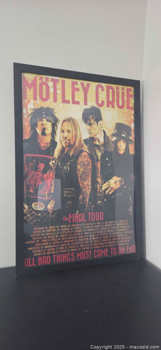 Motley Crue “The Final Tour” framed poster | Maxsold
