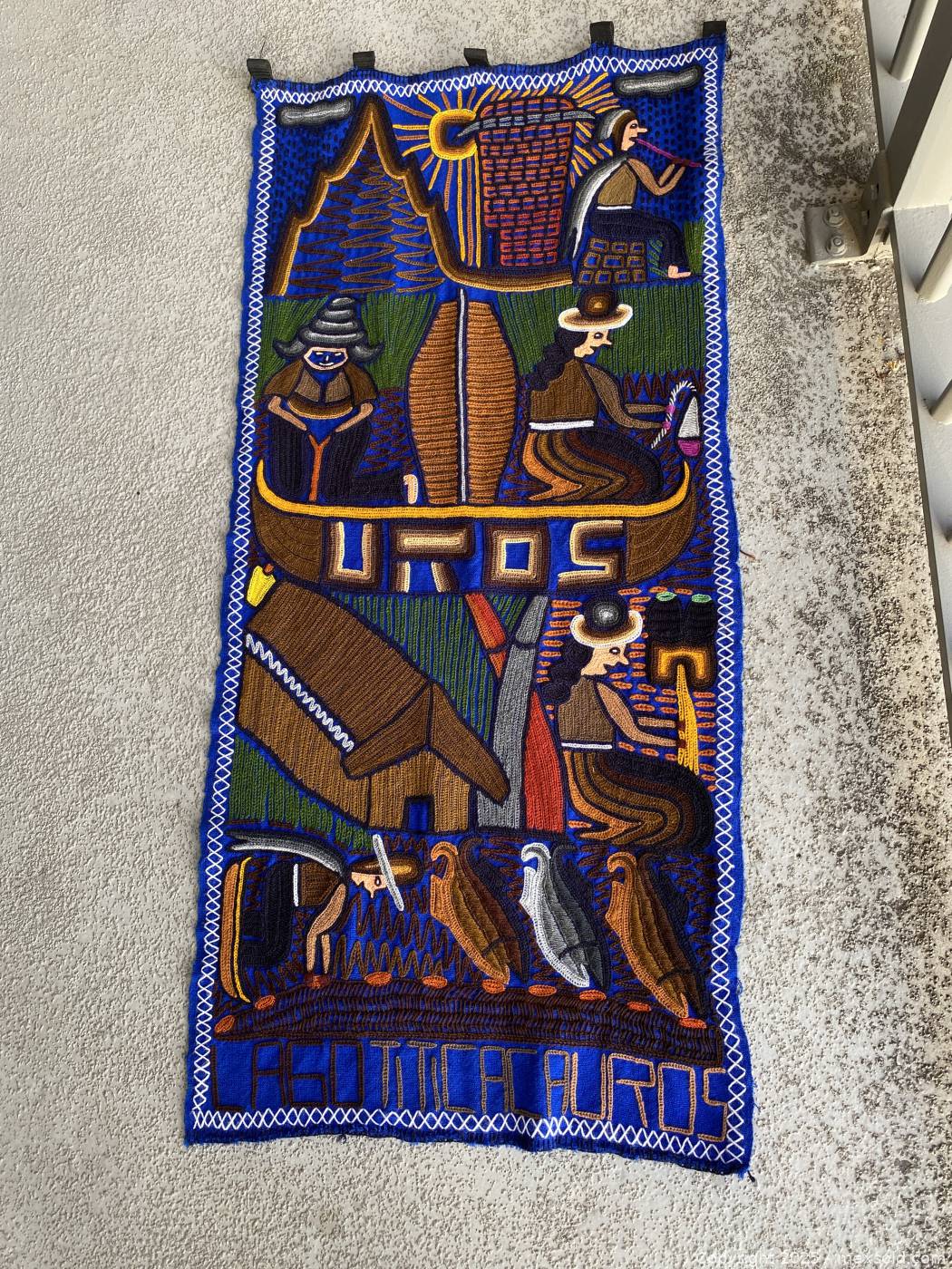 Andean Hand-Embroidered Wool Tapestry 22x47 in | Maxsold