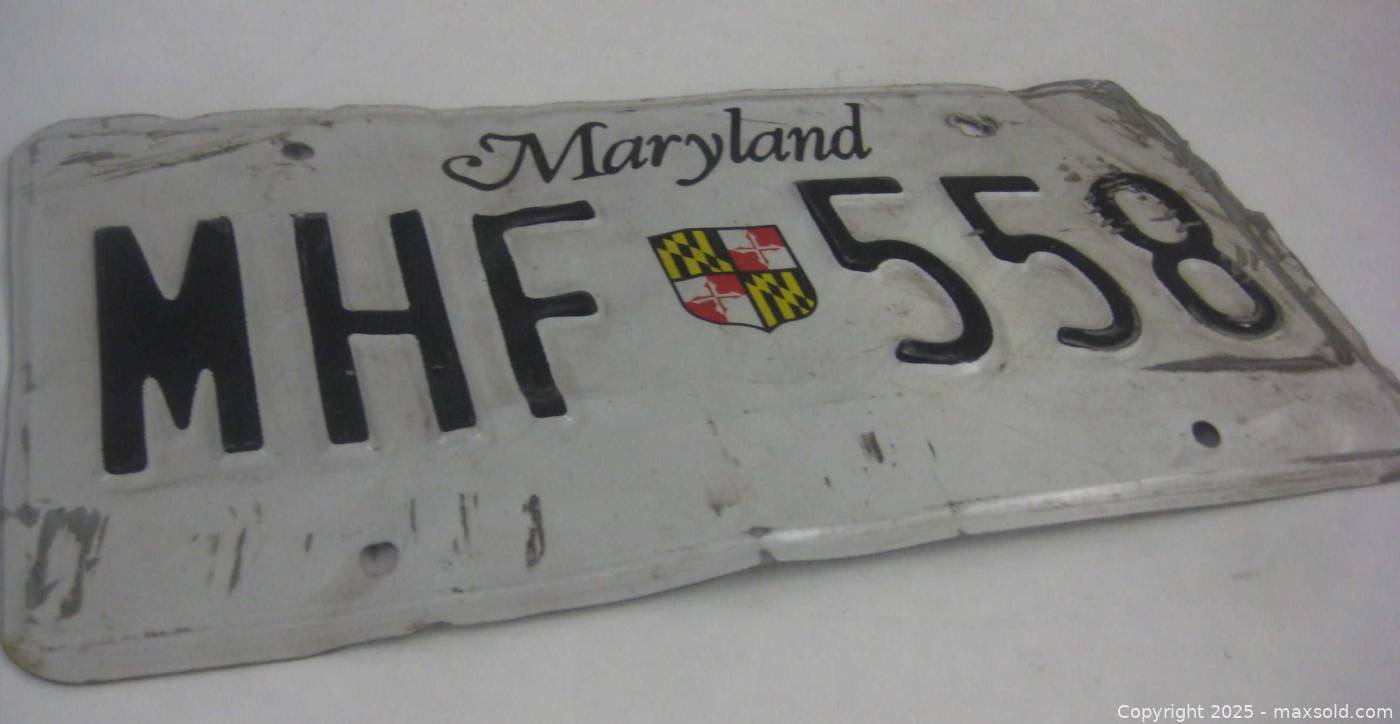 Maryland license plate MHF 558 | Maxsold