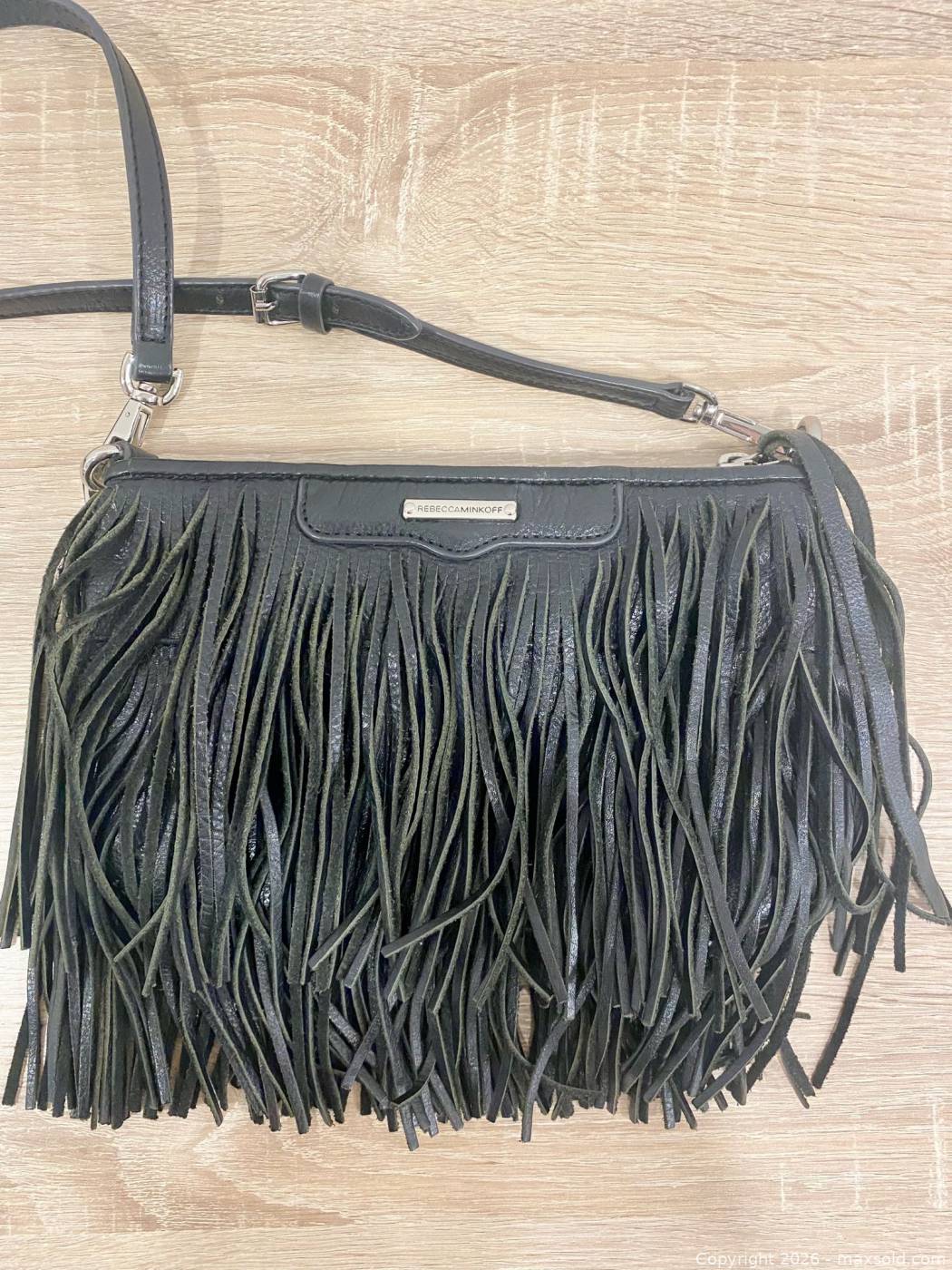 Rebecca Minkoff Finn leather fringe crossbody bag | Maxsold
