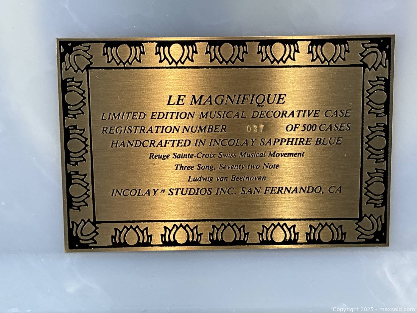 Incolay Studios "Le Magnifique" limited edition sapphire blue musical ...