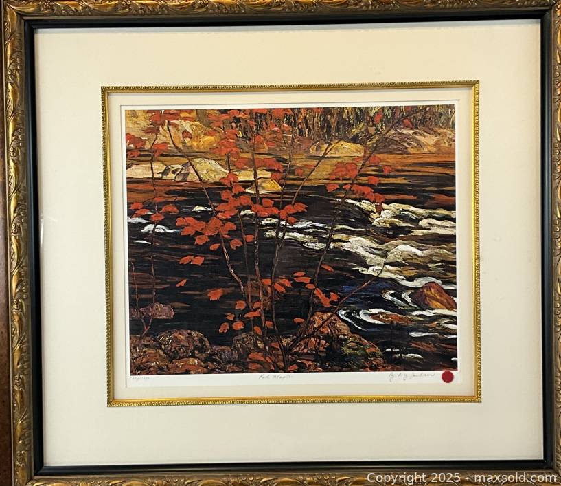 Framed limited edition print “Red Maple” A.J. Casson #187/1730 | Maxsold