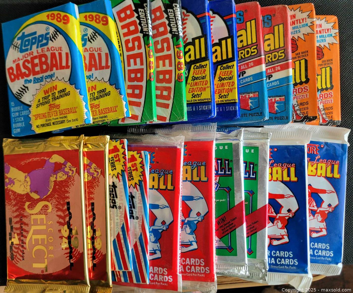 20 sealed baseball card packs 1980-1994 | Maxsold