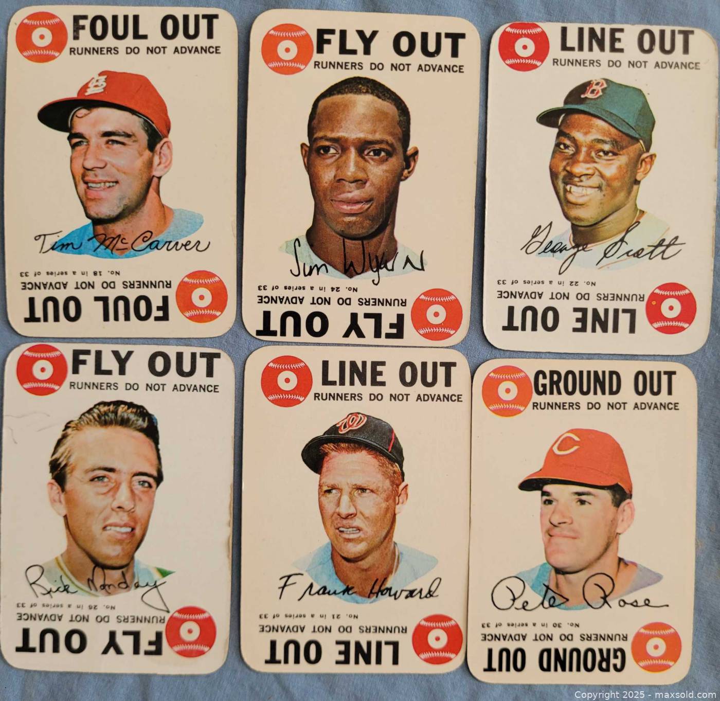 Six Topps 1968 Baseball Game cards | Maxsold