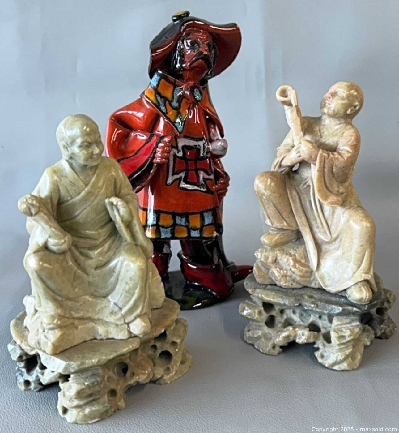 Soapstone Asian Figurines & Verzolini Soldier | Maxsold