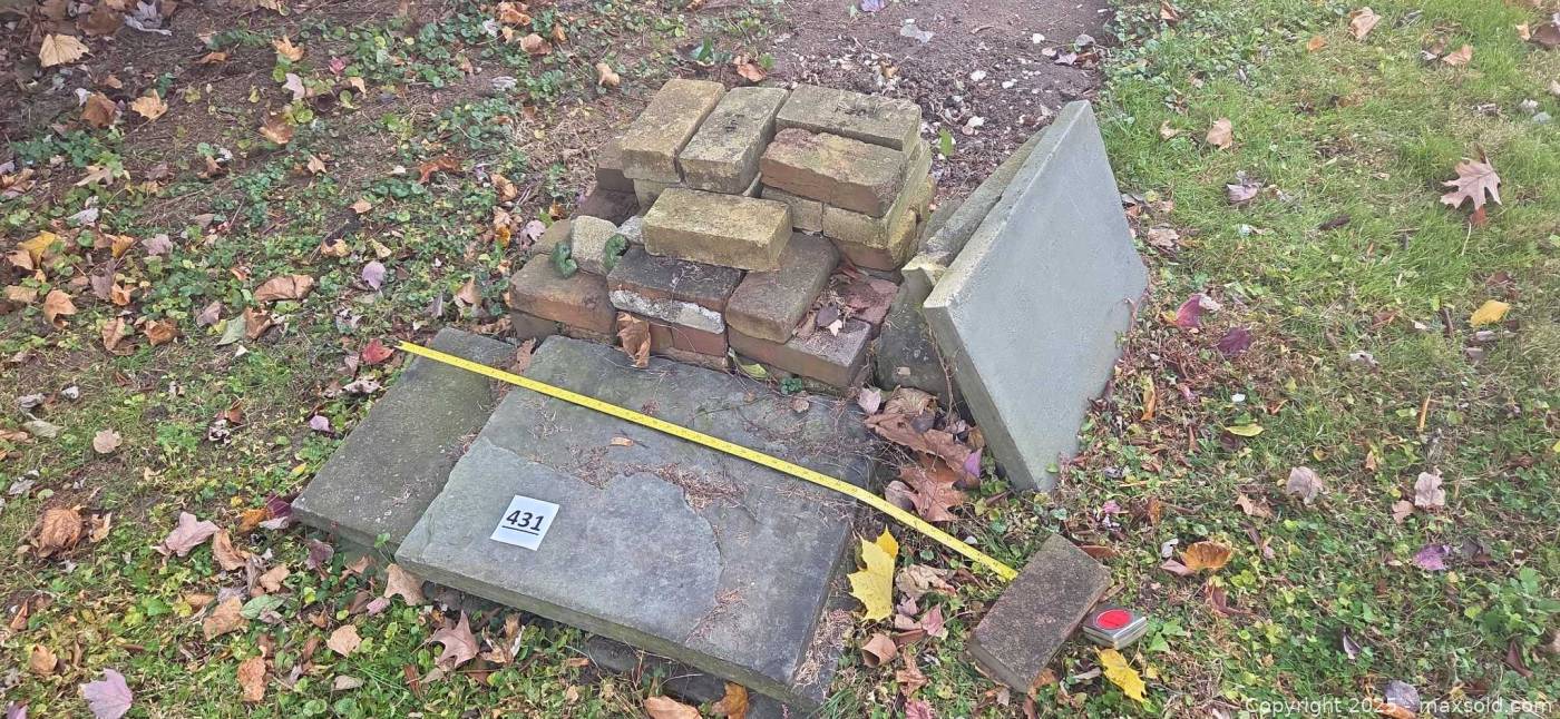 Reclaimed bricks and slate paver slabs | Maxsold