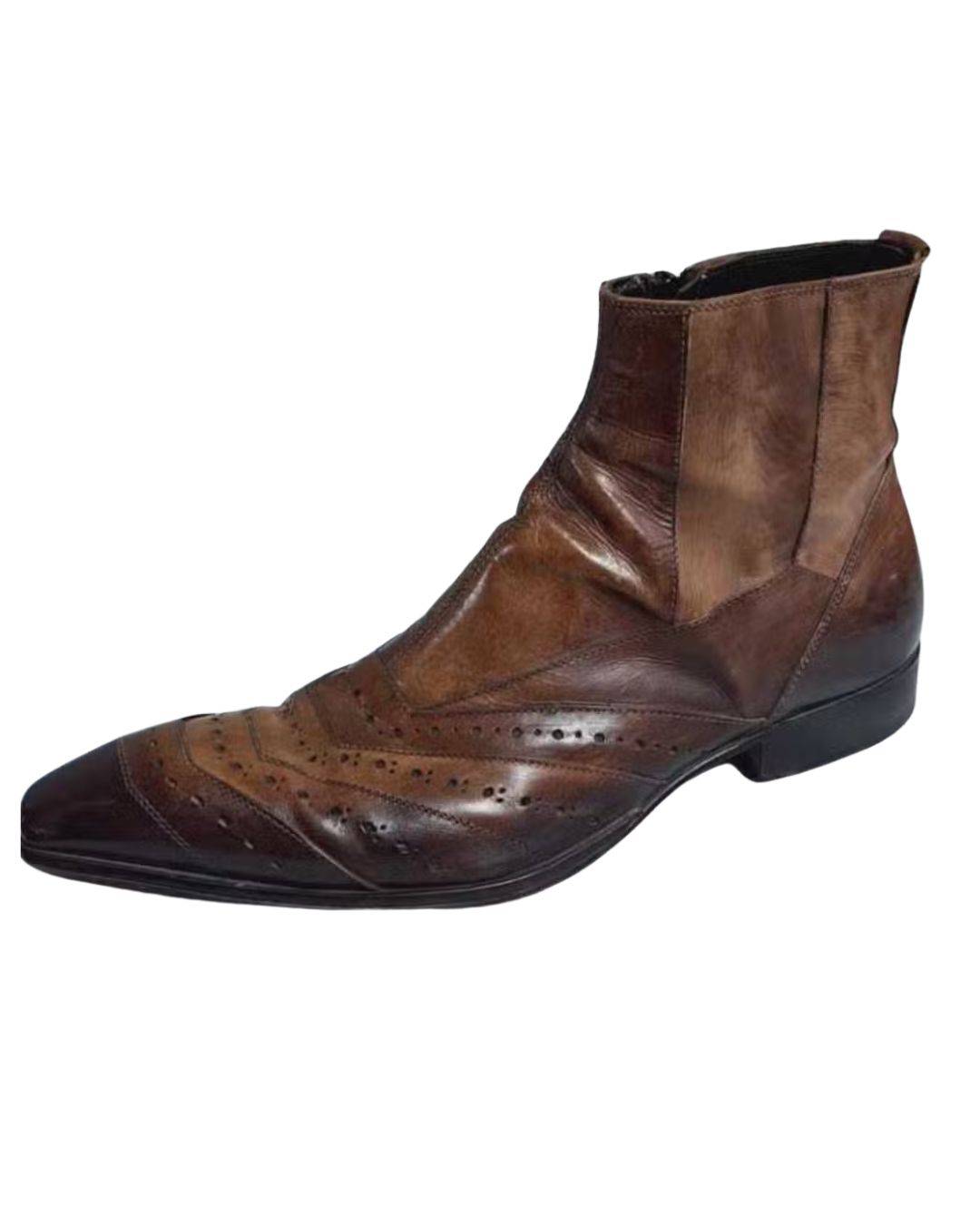 JH GHOST brown leather Chelsea boots USA 8 | Maxsold