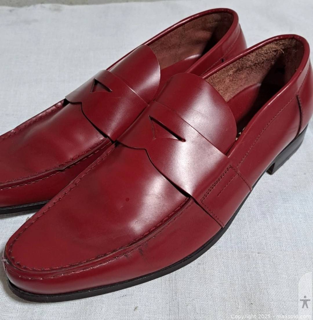 Prada red leather loafers US 8 narrow | Maxsold