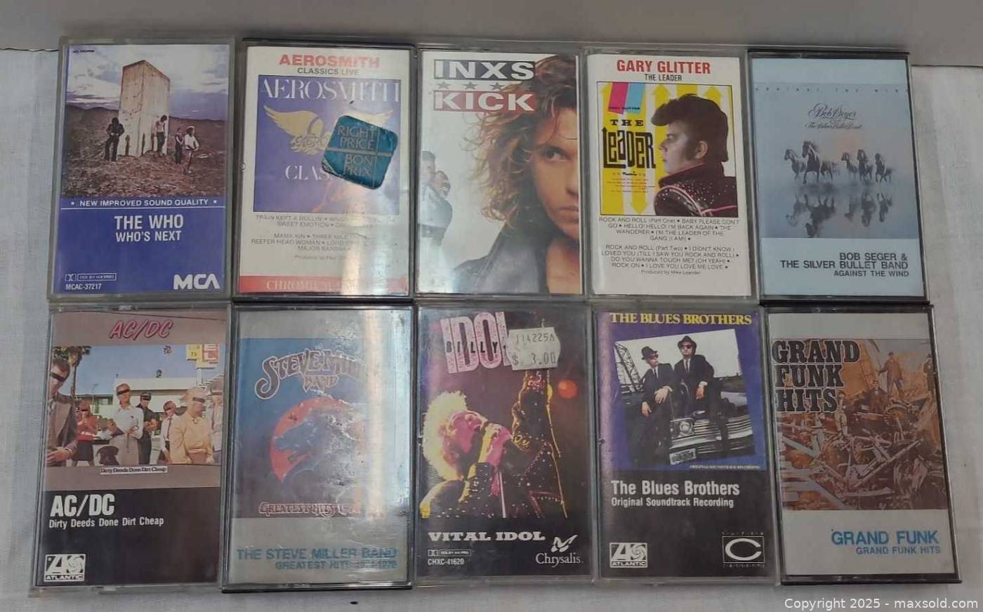 10 rock music cassette tapes | Maxsold