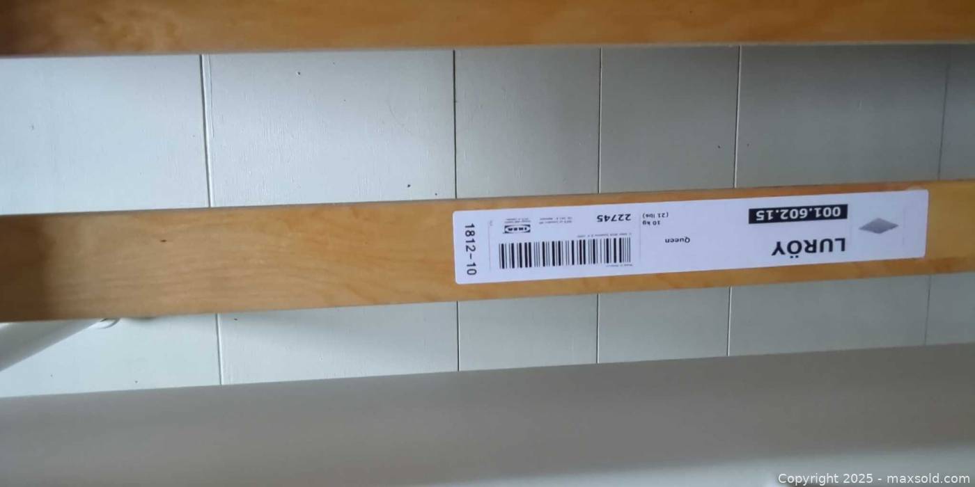 Ikea Leirvik queen bed frame with memory foam mattress | Maxsold