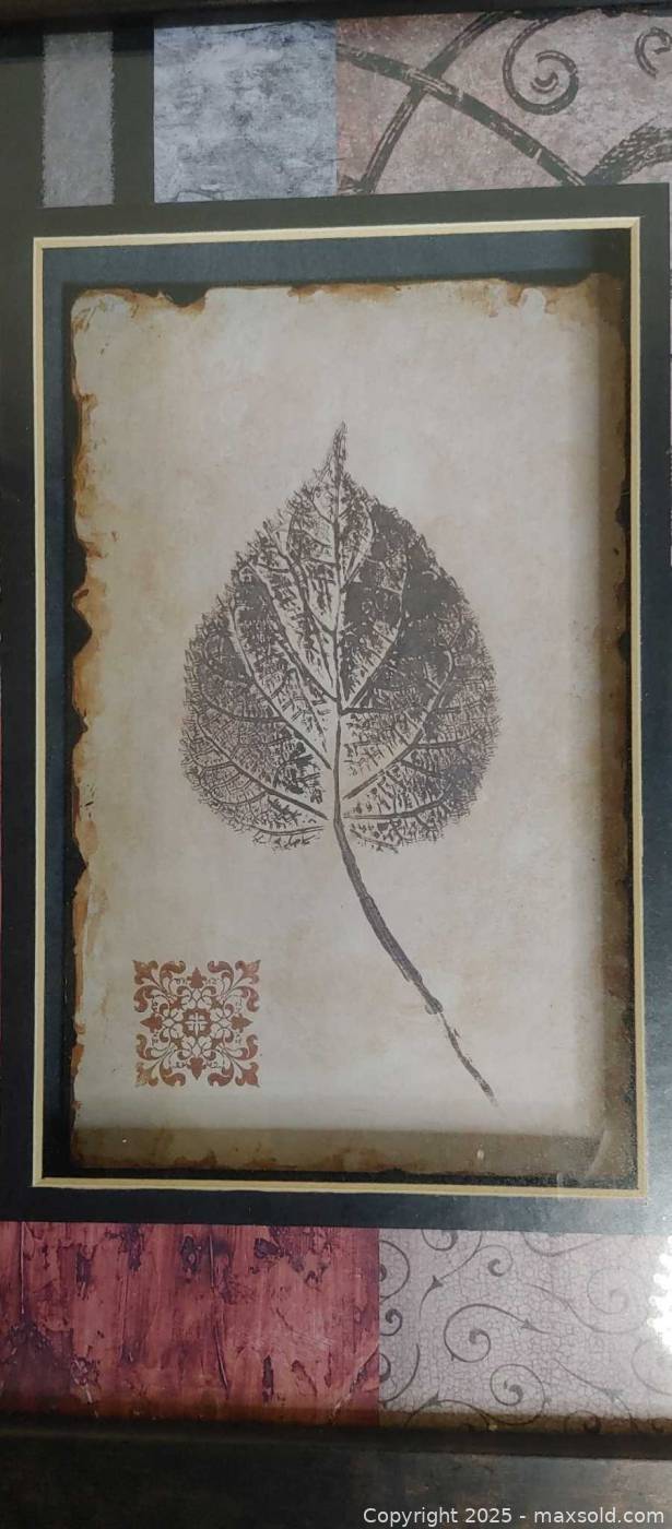 Michael Marcon 'September' poplar leaf framed art | Maxsold