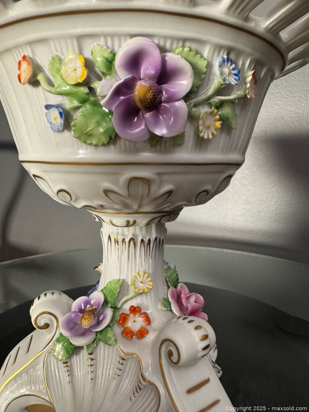 Dresden porcelain footed compote bowl | Maxsold