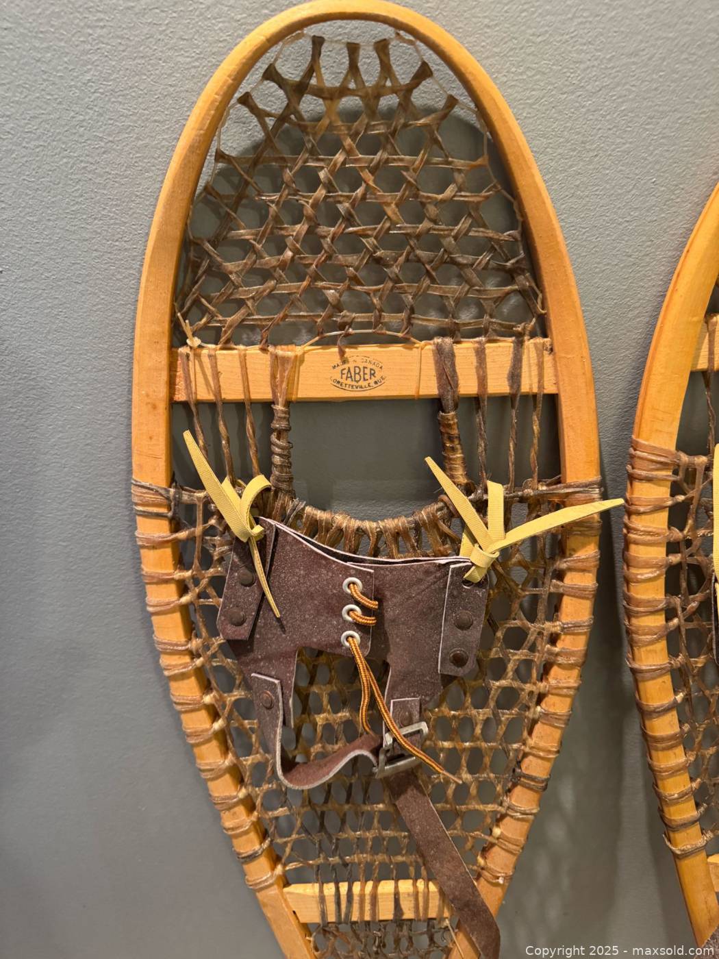 Pair Faber Huron rawhide snowshoes | Maxsold