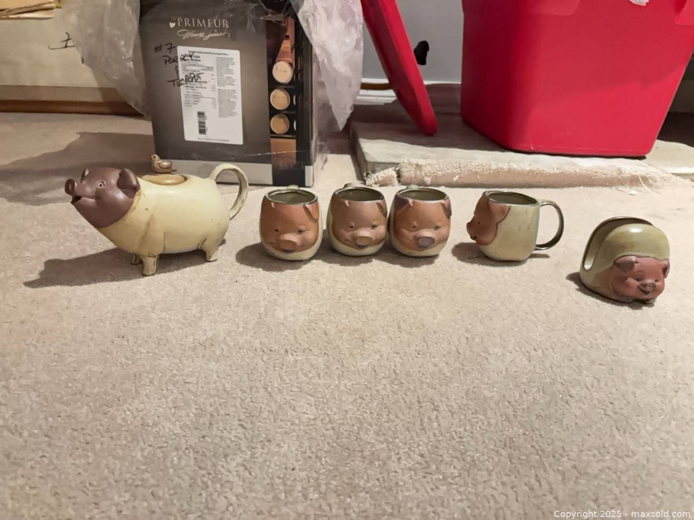Giftcraft Japan pig ceramic tea set, 6-piece | Maxsold