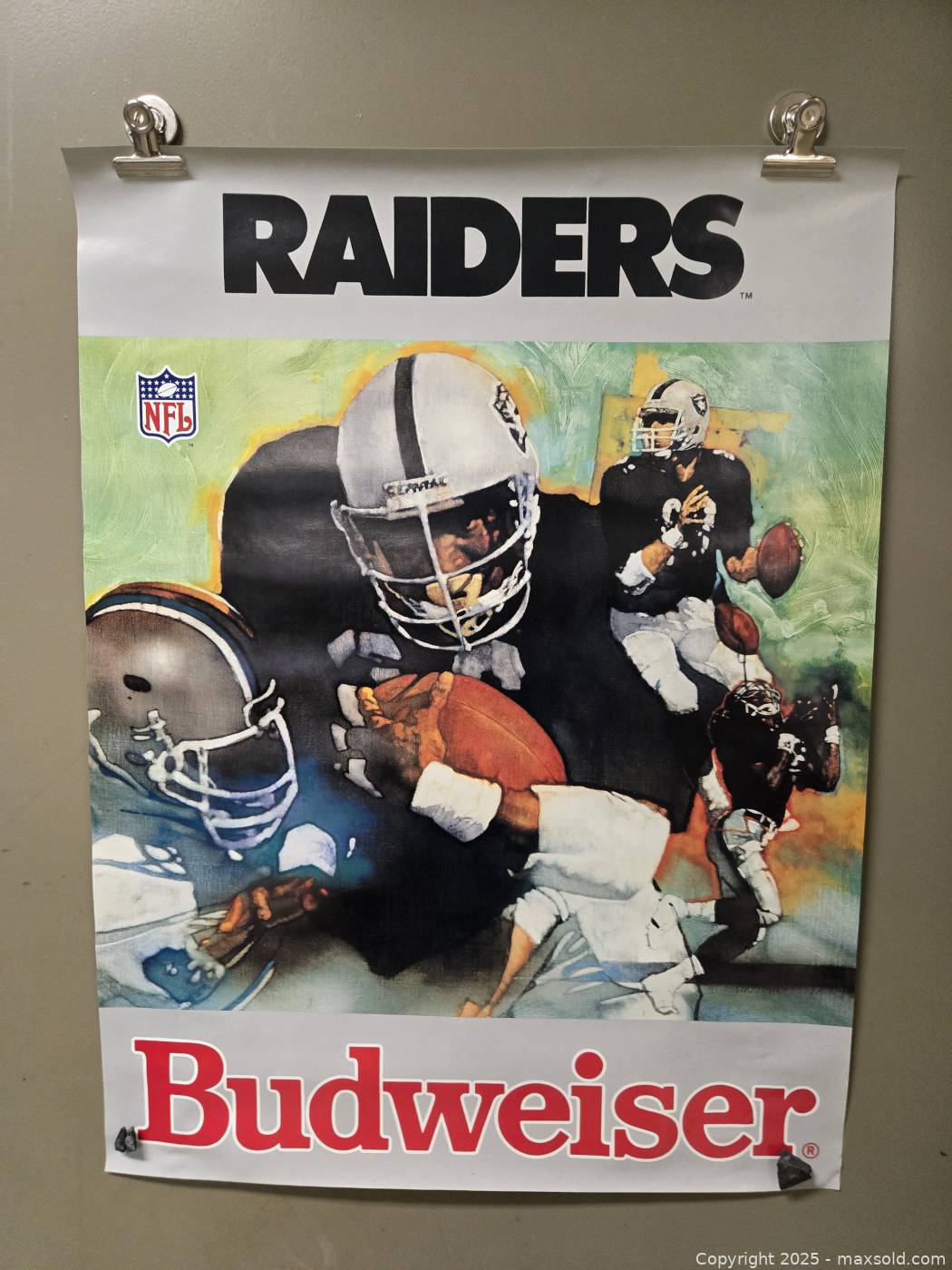 Vintage Oakland Raiders Budweiser poster 24x18 | Maxsold