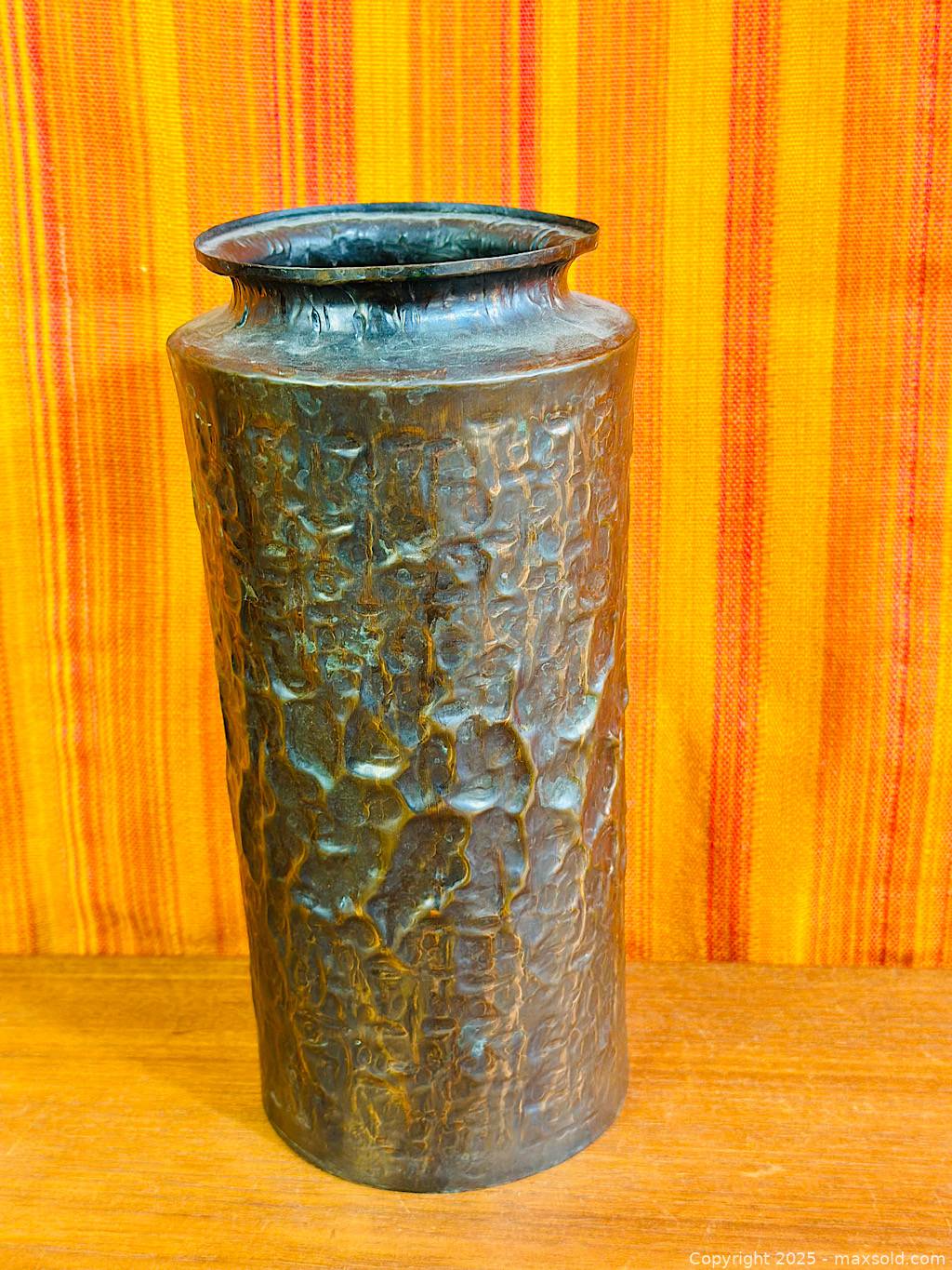 Copper Brutalist Vase Signed Domotor | Maxsold