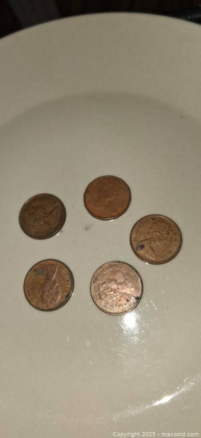 5 Canadian Copper 1-Cent Coins | Maxsold