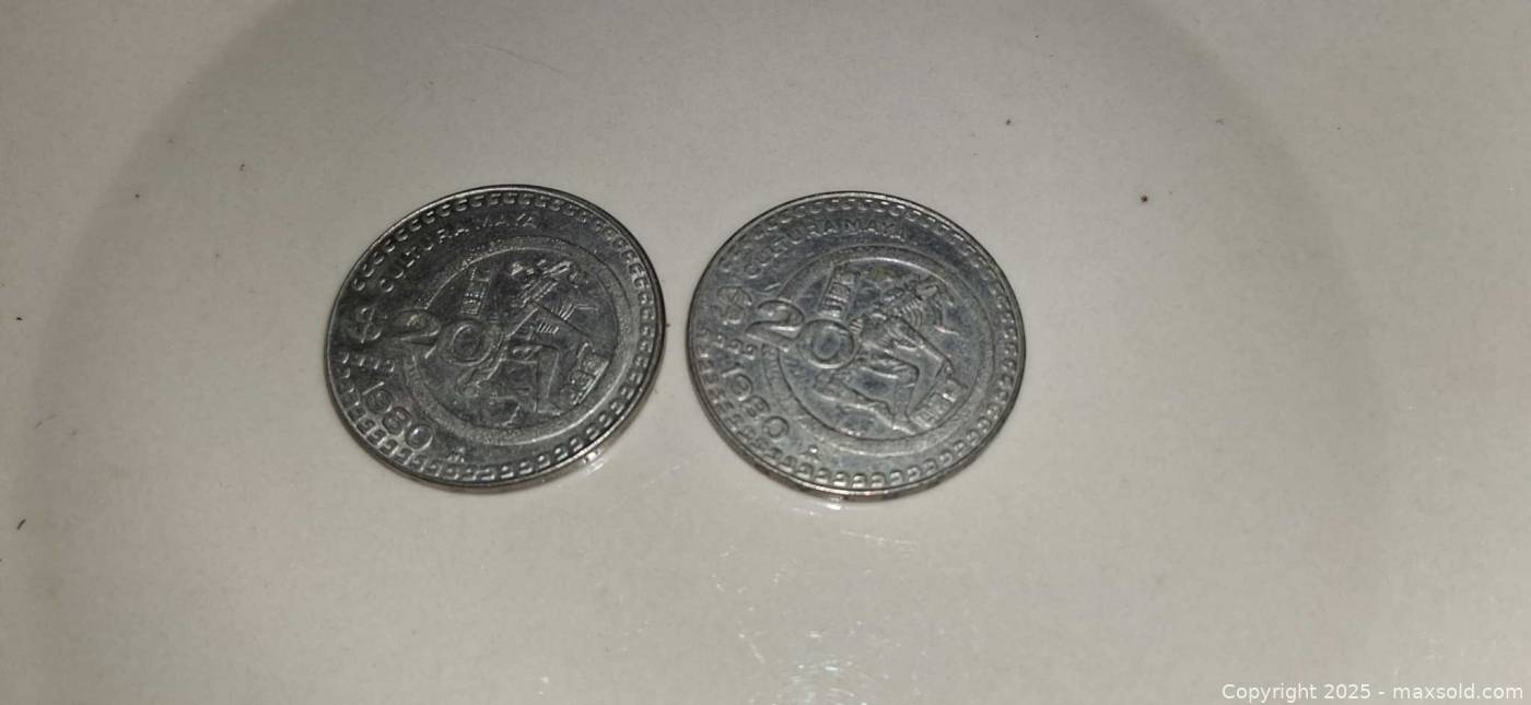 1980 Mexico 20 Pesos Coins, 2 Pieces | Maxsold