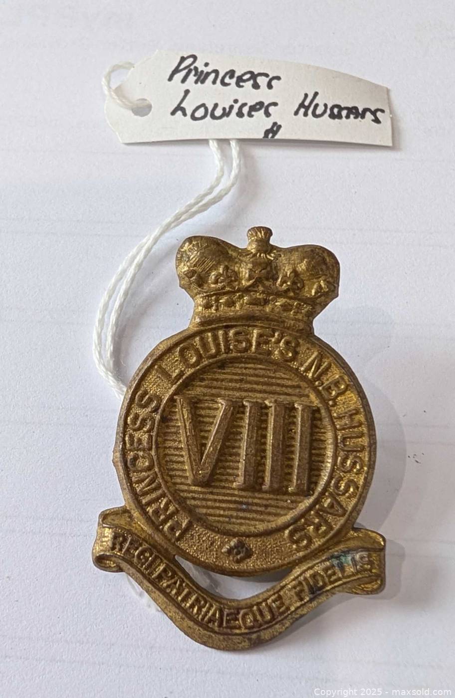 WW2 Canadian Princess Louise's Hussars brass cap badge | Maxsold