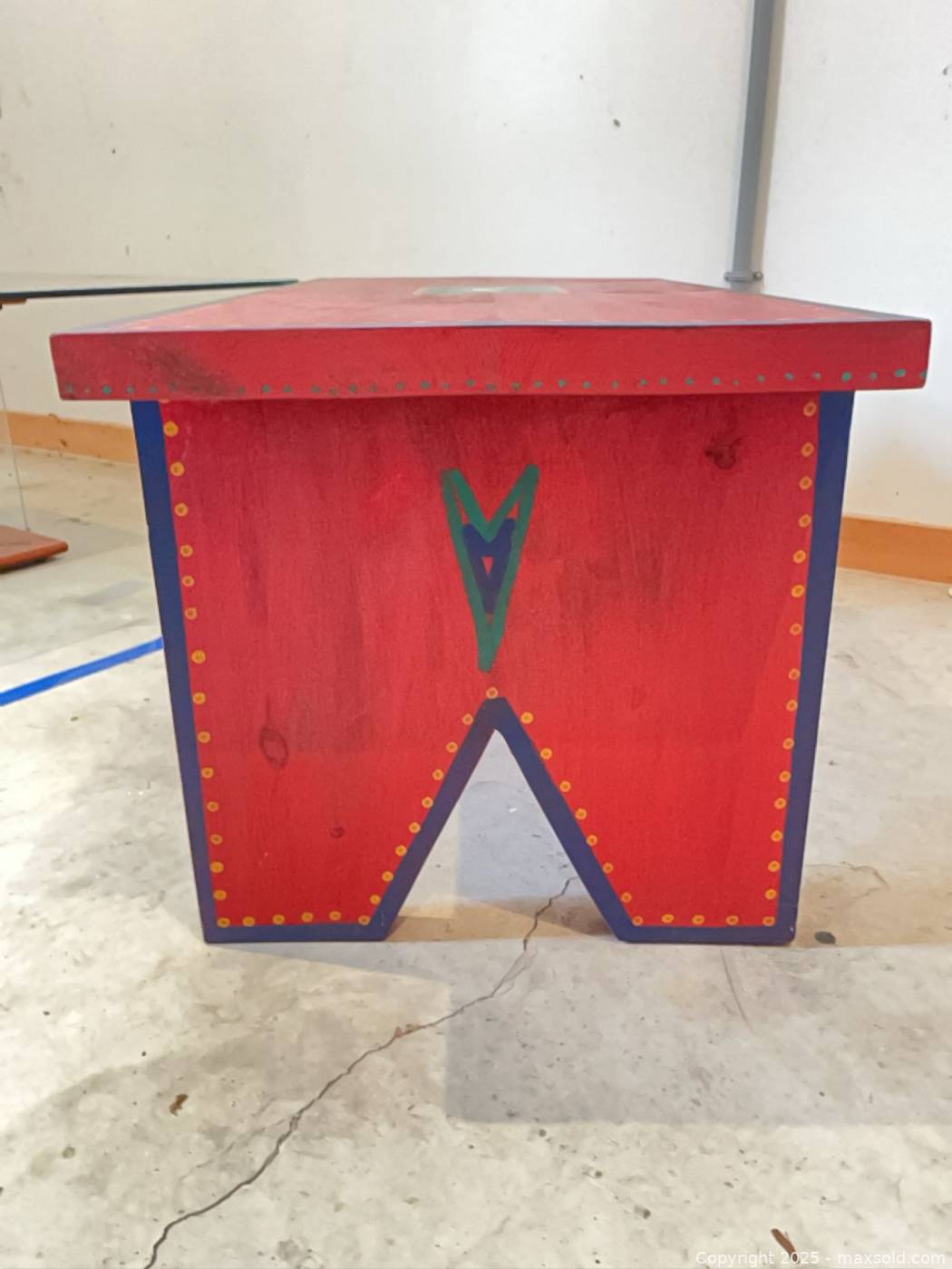 Painted wooden kids table 36x18x18" | Maxsold