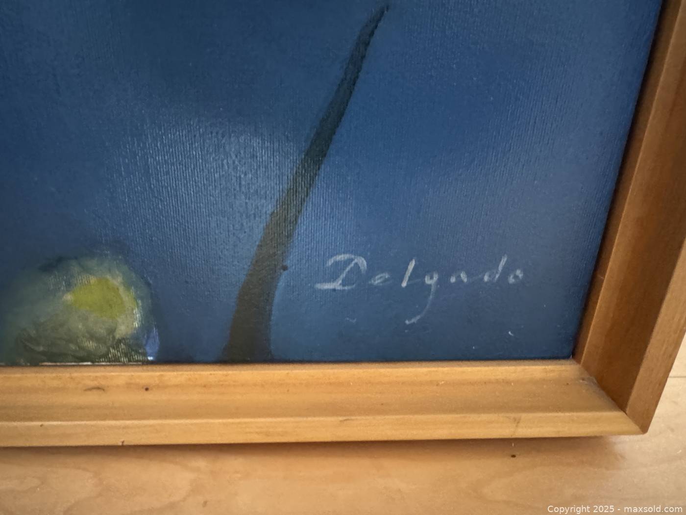 Large framed waterlily painting signed Delgado | Maxsold