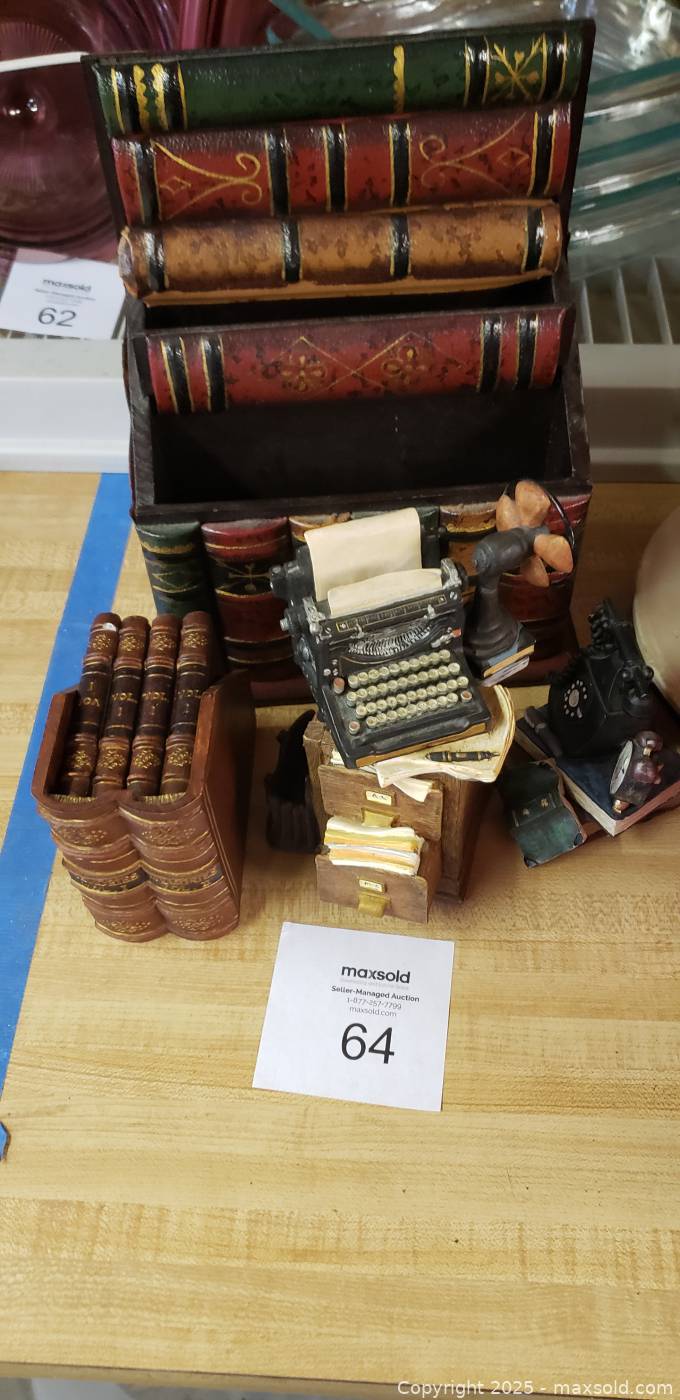 Faux Book Storage Boxes & Book-Themed Mug | Maxsold