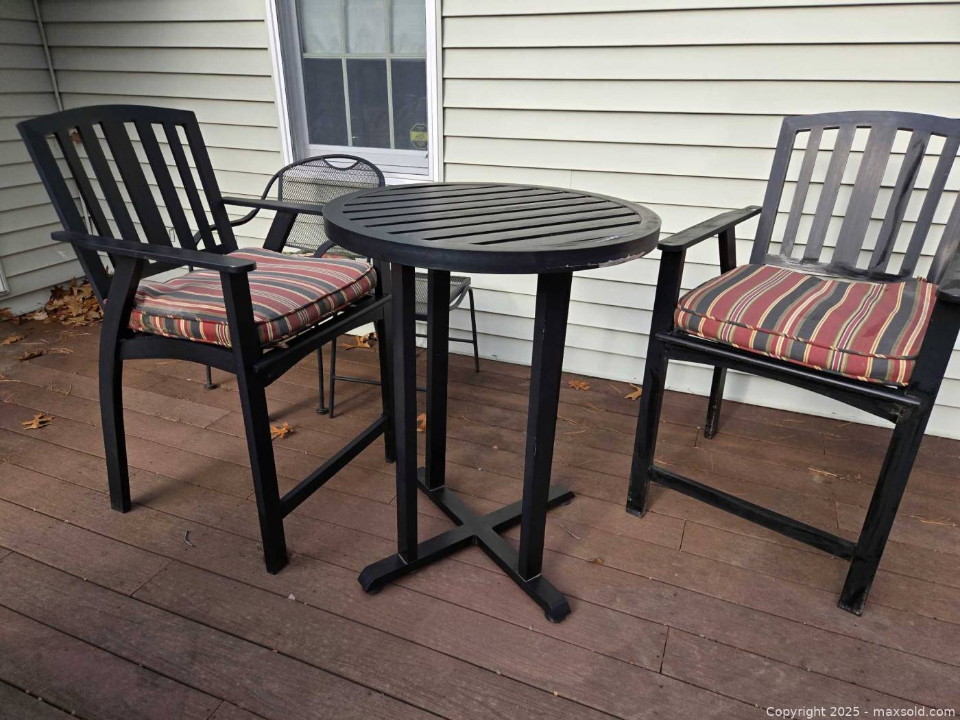 Outdoor counter-height bistro table with 2 chairs | Maxsold