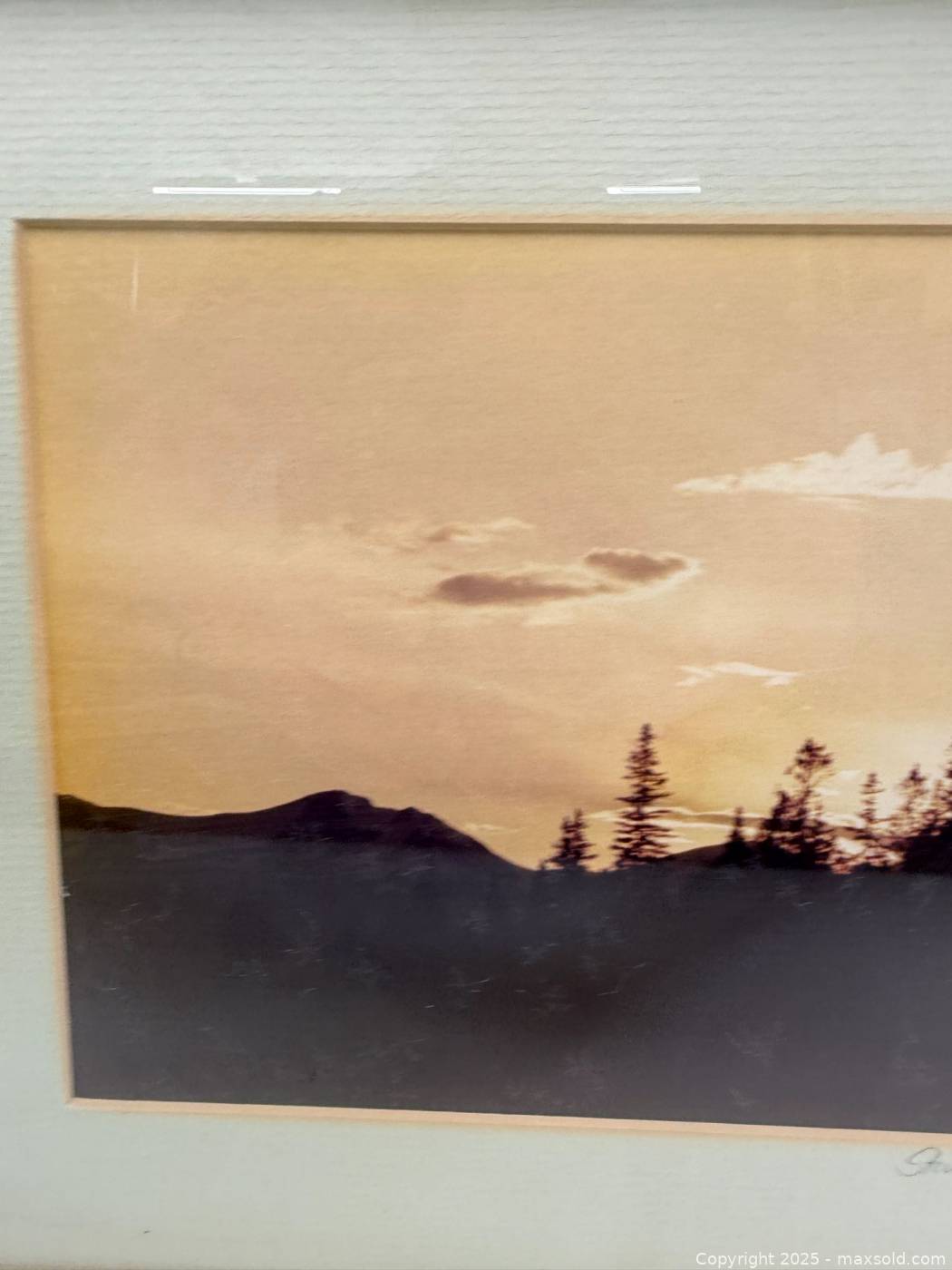 Steven W Perry framed sunset photograph | Maxsold