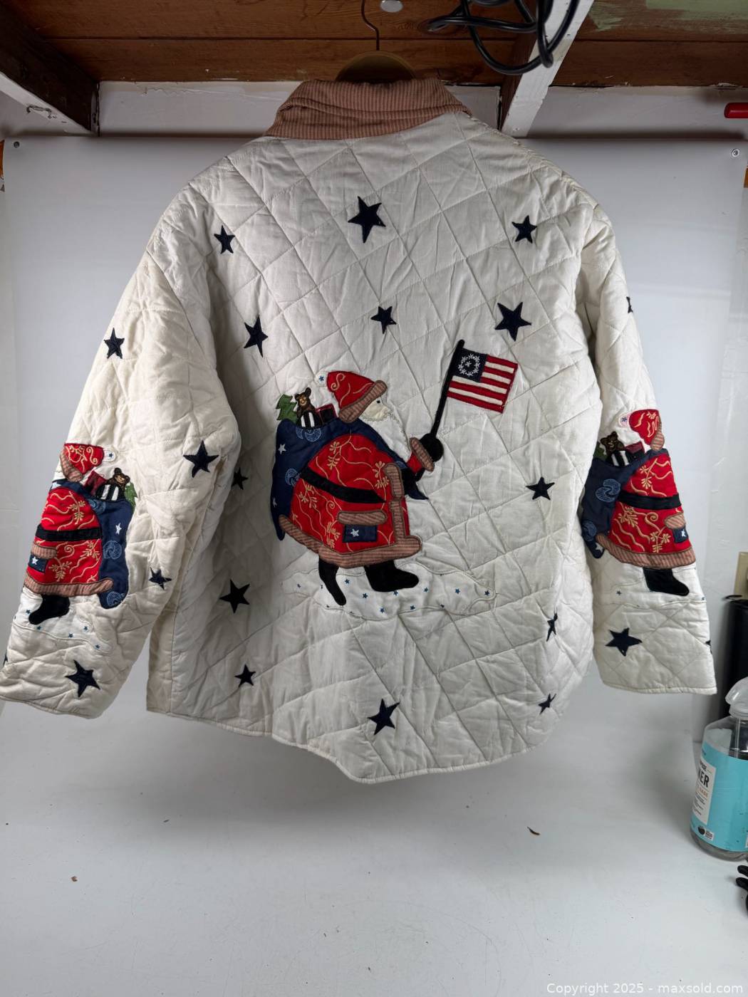 Vintage quilted Santa flag jacket | Maxsold