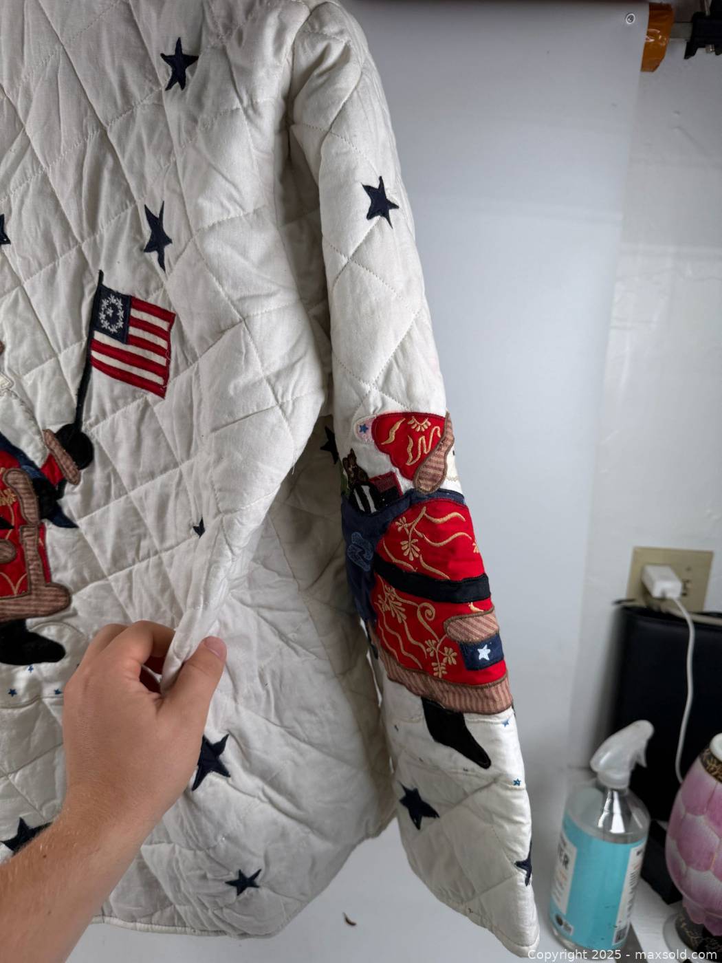 Vintage quilted Santa flag jacket | Maxsold