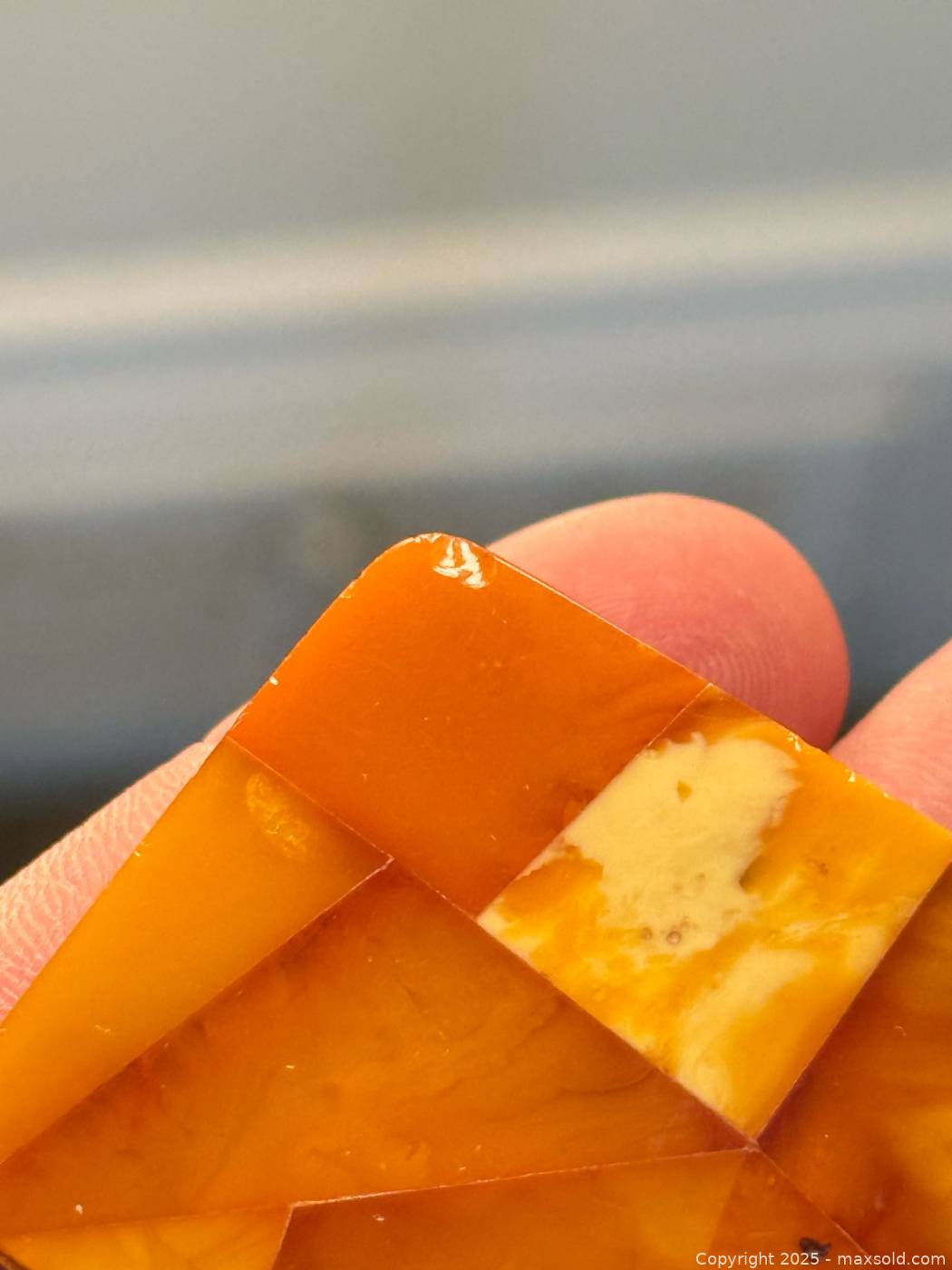 Rectangular amber brooch 2x1.5 in | Maxsold
