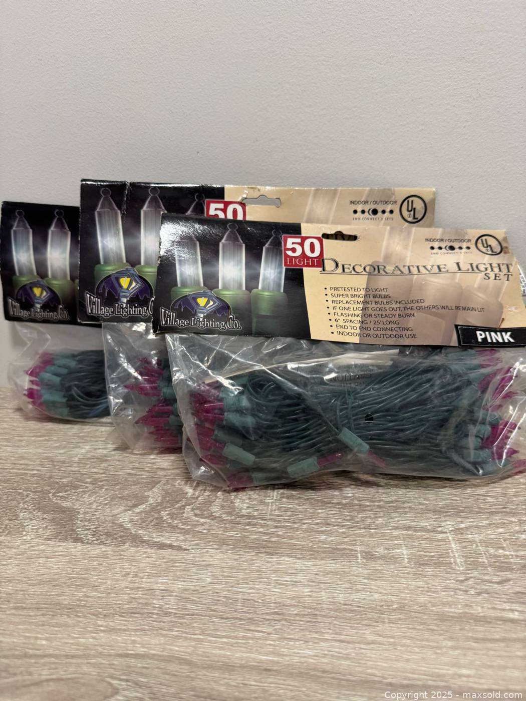 3 packs 50-count pink decorative string lights | Maxsold